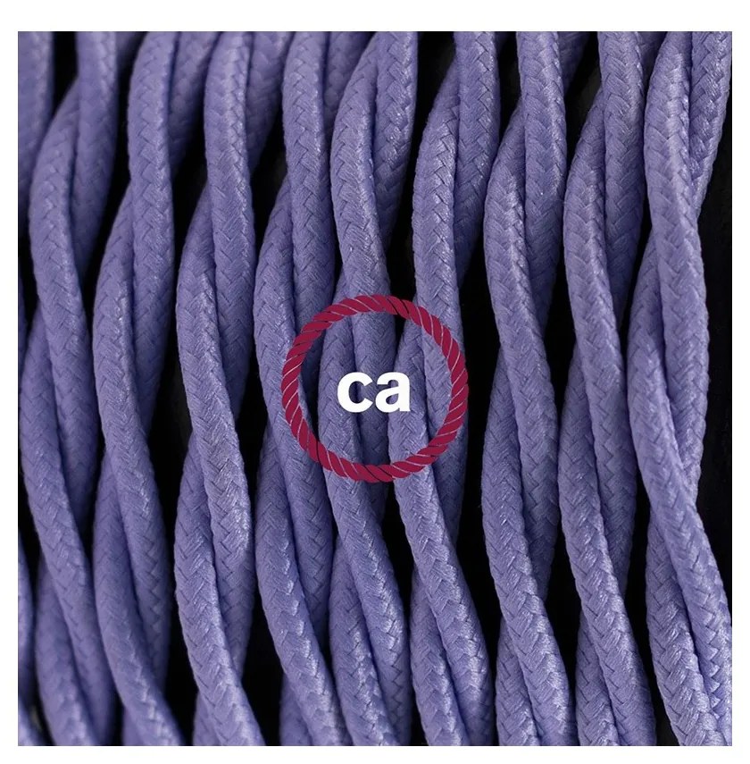 creative cables Závěsné svítidlo pro stínidla s lila zkrouceným hedvábným textilním kabelem TM07 Velikost: 50 cm, Barva: Chrom, Montáž: Sestavený