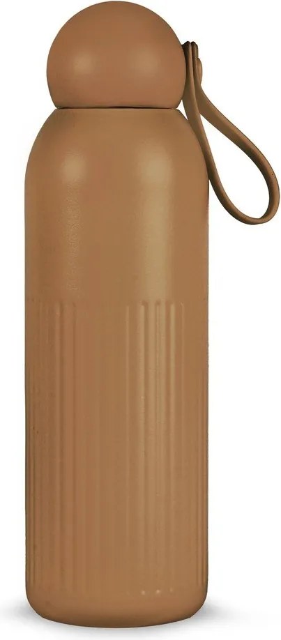 Hnědá termoláhev s brčkem z nerezové oceli 500 ml Tekla – Sagaform