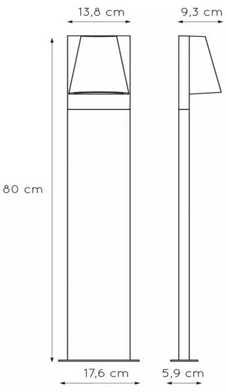 Lucide 29898/80/29 - Venkovní lampa LIAM 1xGU10/35W/230V IP44 80 cm antracit