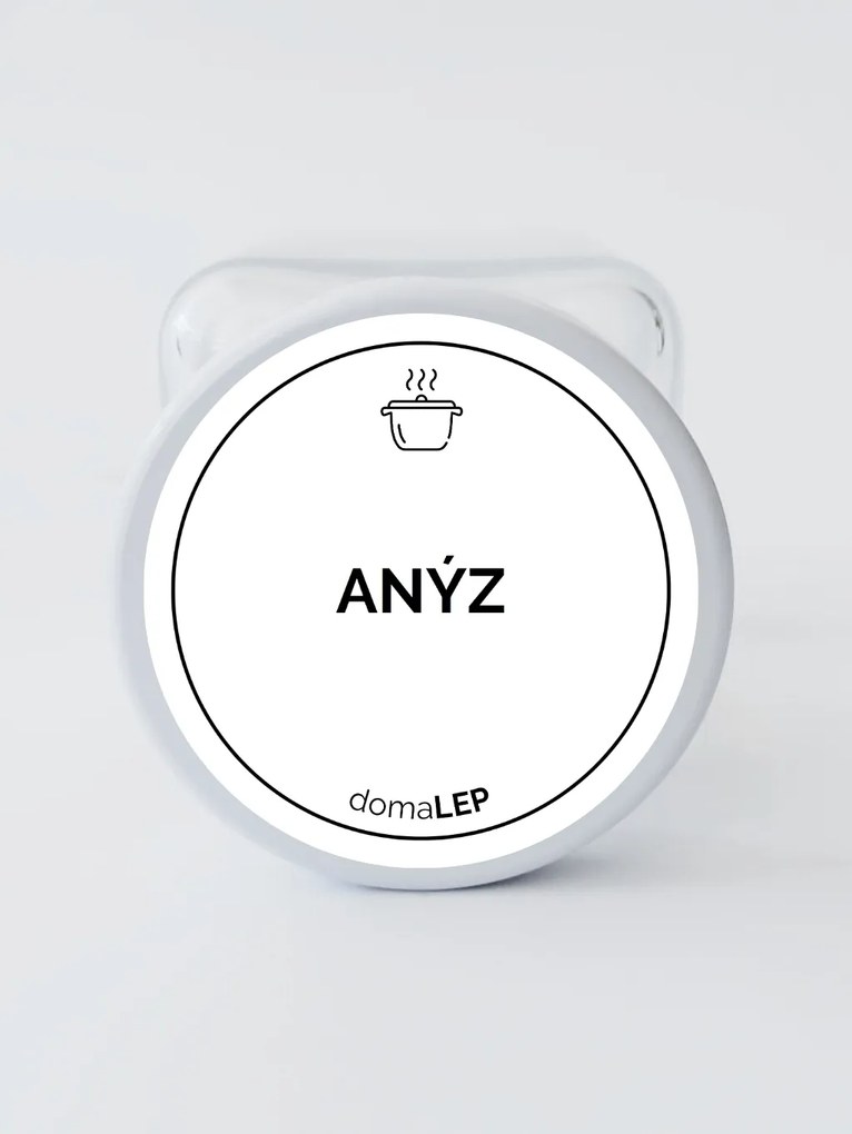 Samolepka na kořenky ANÝZ bílá 5 cm tučné písmo