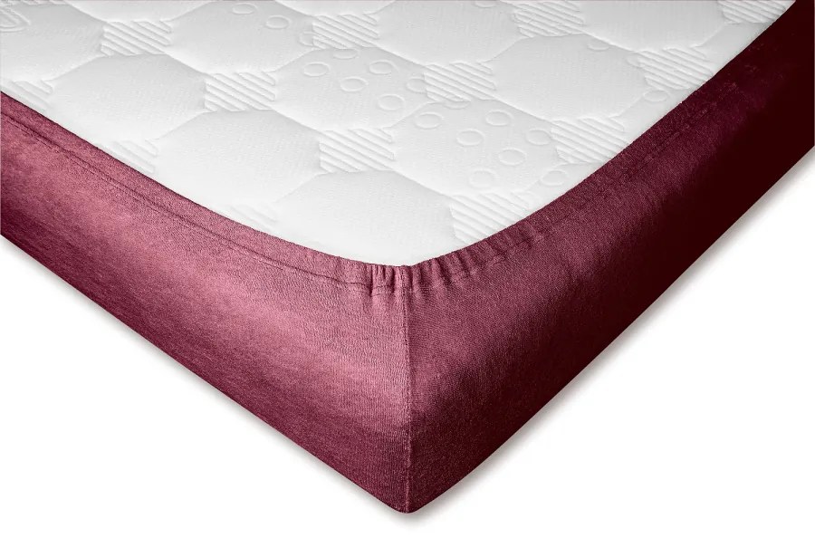 DADKA Froté prostěradlo bordó Rozměr 90x200x25