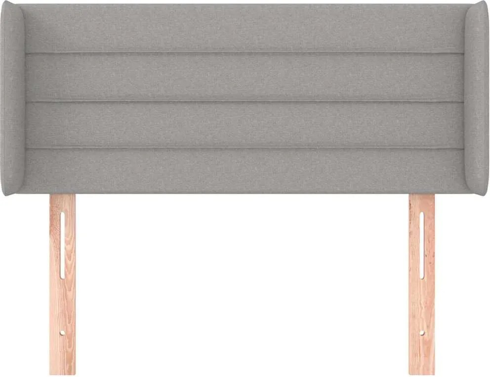 Čelo postele typu ušák světle šedé 103x16x78/88 cm textil 3118898