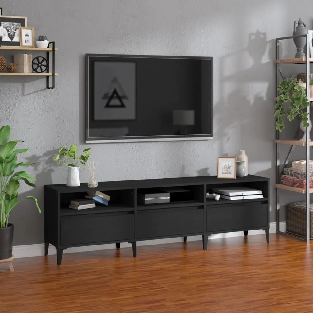 TV skříňka černá 150 x 30 x 44,5 cm kompozitní dřevo