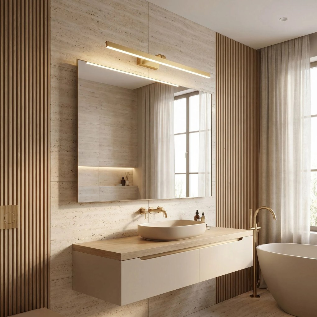 Toolight Rea, Koupelnové nástěnné LED svítidlo SWE009-1W 73cm BRUSH GOLD, OSW-20108
