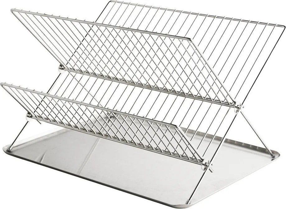 Kovový dvoupatrový odkapávač v leskle stříbrné barvě 41x31 cm Dry-It – Mette Ditmer Denmark