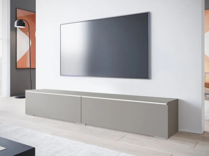 TV stolek Dlone 180, Barva: šedé palladium, Osvětlení: osvětlení LED - bílé
