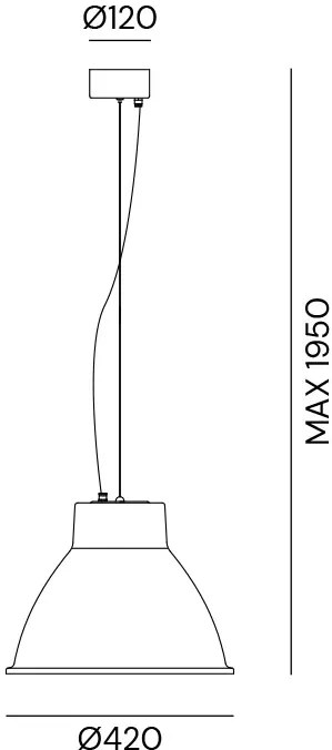 Il Fanale Loft, industriální závěsné svítidlo ze železa, 1x15W E27, prům. 42cm