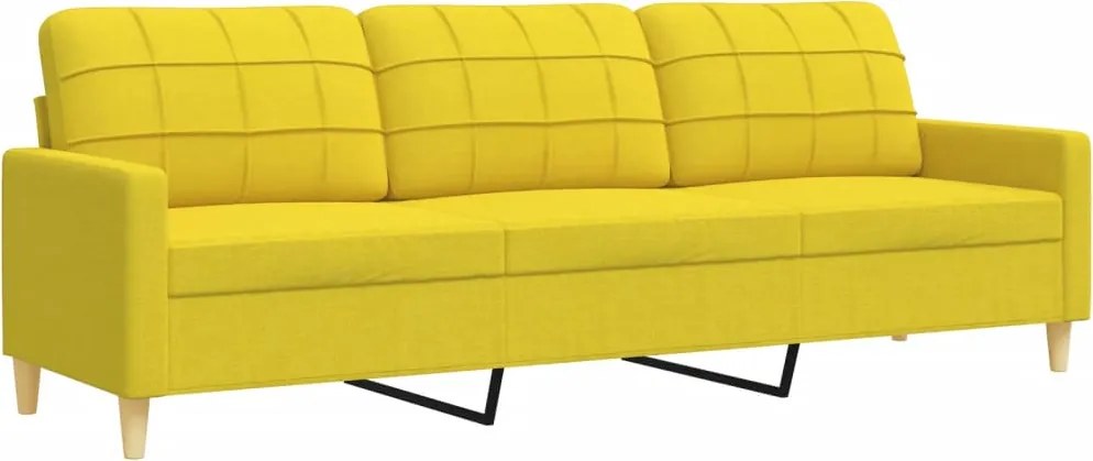 3dílná sedací souprava s podnožkou a polštáři žlutá textil 3278348