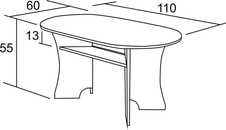 Bradop Oválný konferenční stolek Martin K01 | Provedení: W - wenge