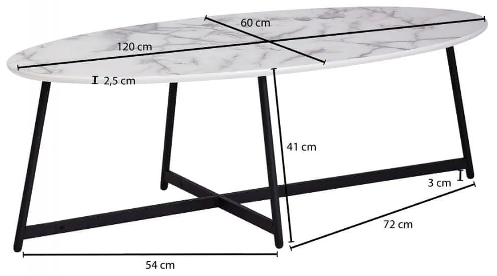 Bruxxi Konferenční stolek Narn, 120 cm, sv.mramor