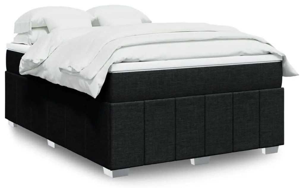 Box spring postel s matrací černá 140 x 190 cm textil 3285472