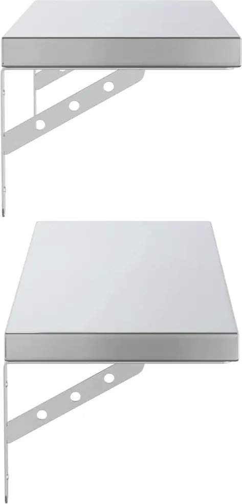Nástěnné police 2 ks 75 x 23,5 cm stříbrné nerezová ocel 3214507