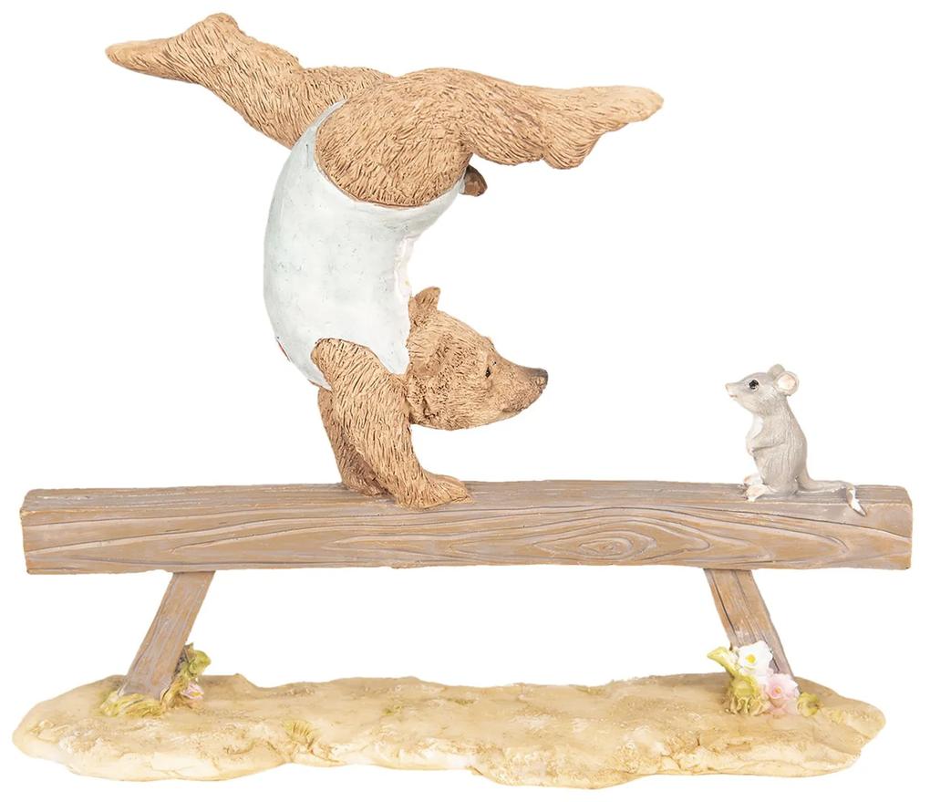 Dekorace Medvěd cvičící gymnastiku - 18*6*15 cm