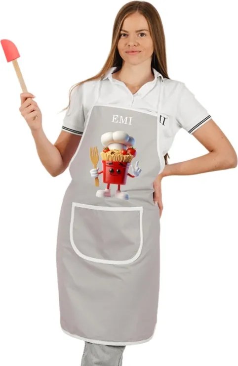 Kuchyňská zástěra Pasta EMI, šedá