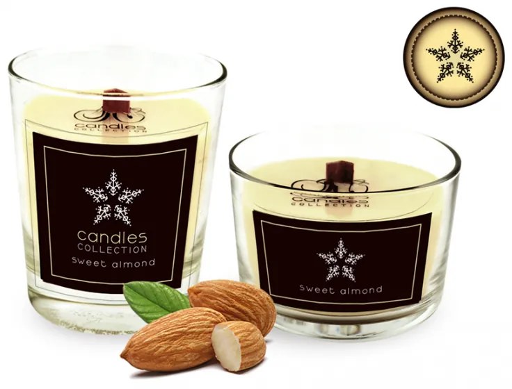 VONNÁ SVÍČKA WOOD WICK SWEET ALMOND, VELIKOST SVÍČKY velká: 190g