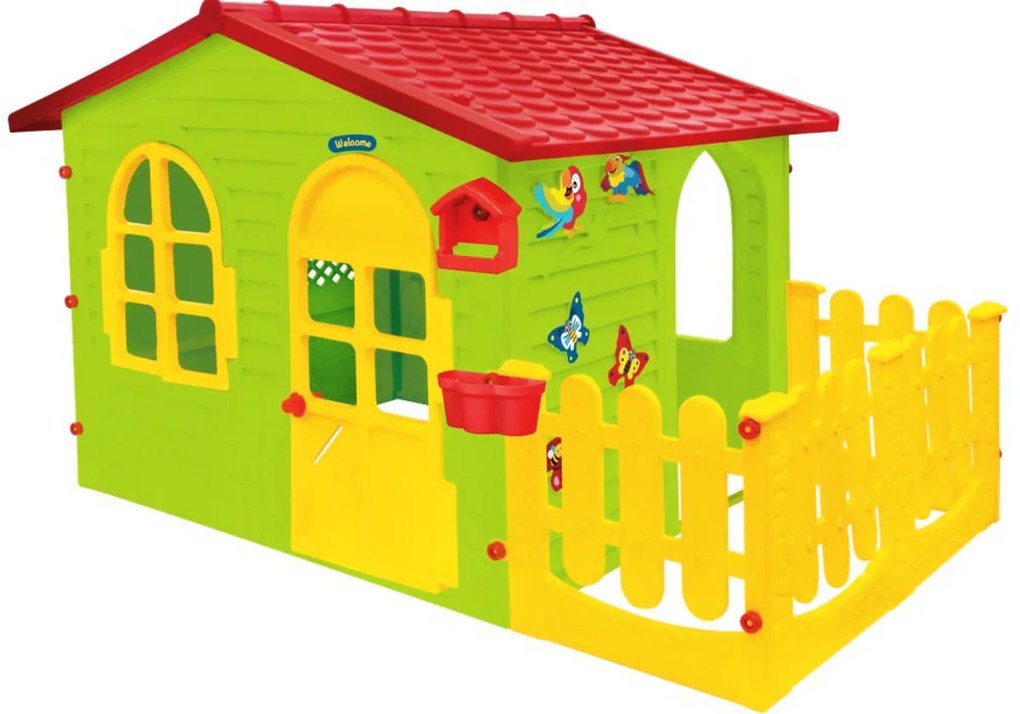 _Ostatní 1_ Zahradní domeček velký plastový 190x118x127cm s plotem a doplňky 12243moc