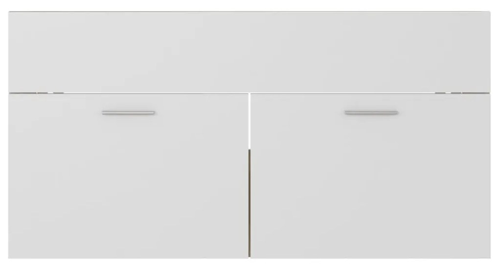 Skříňka pod umyvadlo bílá dub sonoma 90x38,5x46 cm dřevotříska - Default Title
