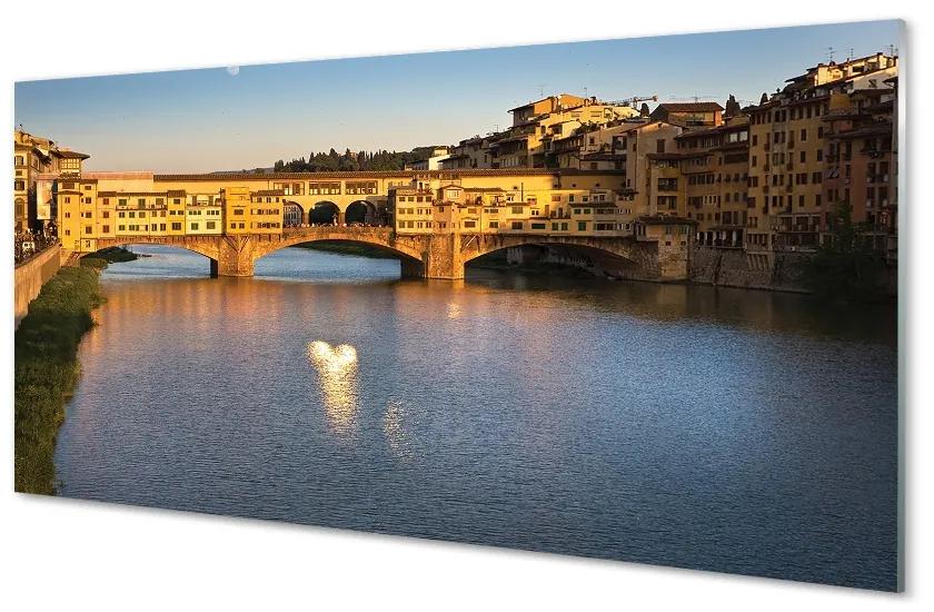 Obraz na skle Itálie Sunrise mosty 120x60 cm