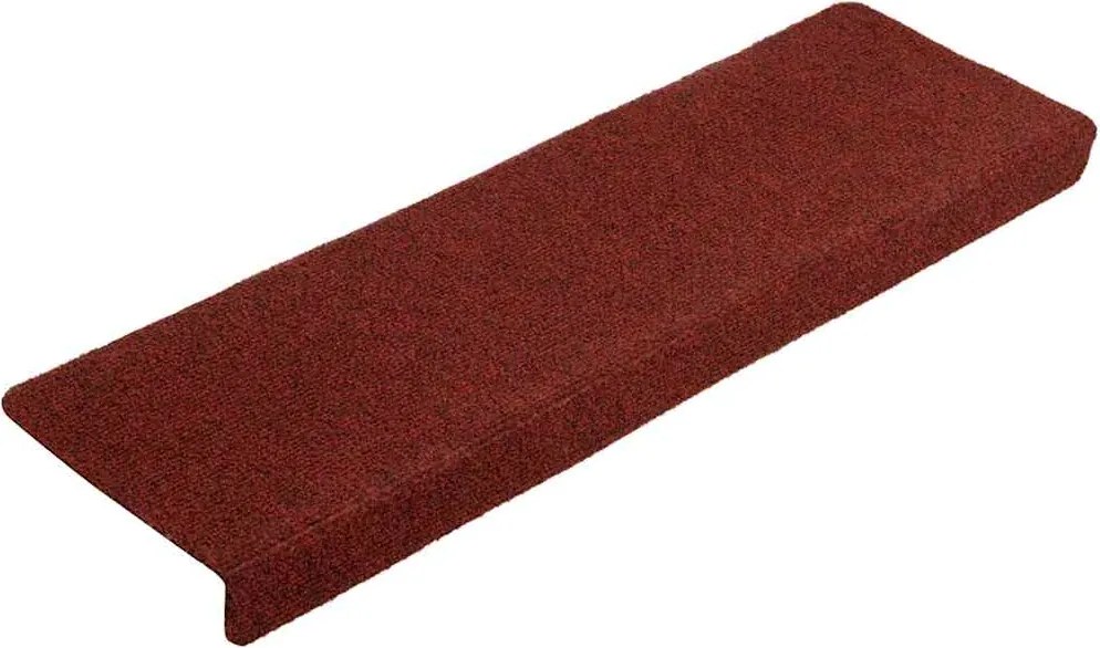 Schodové rohože samolepicí 5 ks 65 x 21 x 4 cm bordó červená s obdélníkovým okrajem 149730