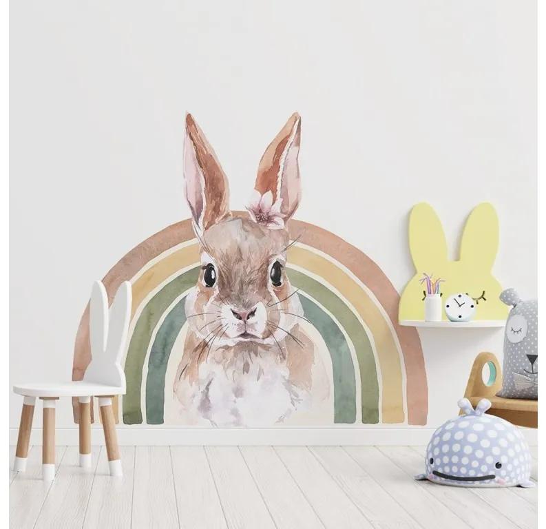 Gario Dětská nálepka na zeď Rainbow animals - zajíček Barva: A, Rozměry: 98 x 88 cm