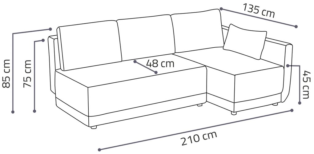 Rohová sedací souprava Nestor Premium pravá hnědá