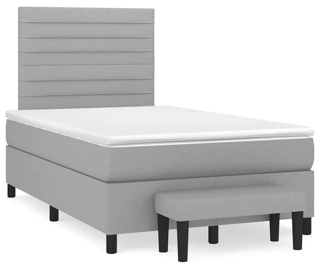 Box spring postel s matrací světle šedá 120x190 cm textil 3270362