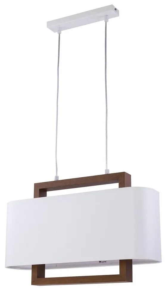 TK Lighting Lustr na lanku ARTEMIDA 1xE27/60W/230V bílá/hnědá TK2558