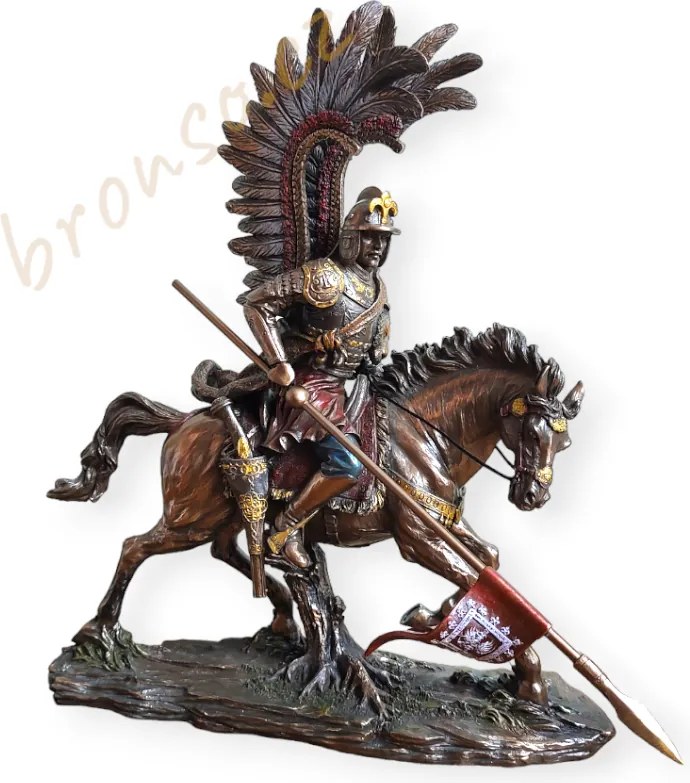 Polský husar na koni – soška Veronese, historická dekorace, WU74521A4