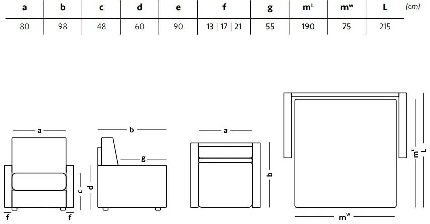 Materasso Křeslo SOFABED SINGLE MODERN - rozklad VARIANTA PROVEDENÍ: MODERN