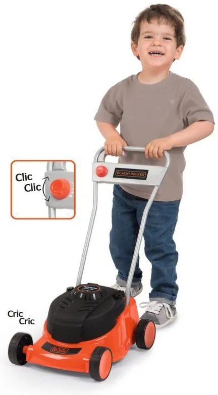SMOBY Black and Decker sekačka zahradní dětská 35x56x23cm černooranžová plast sb360159