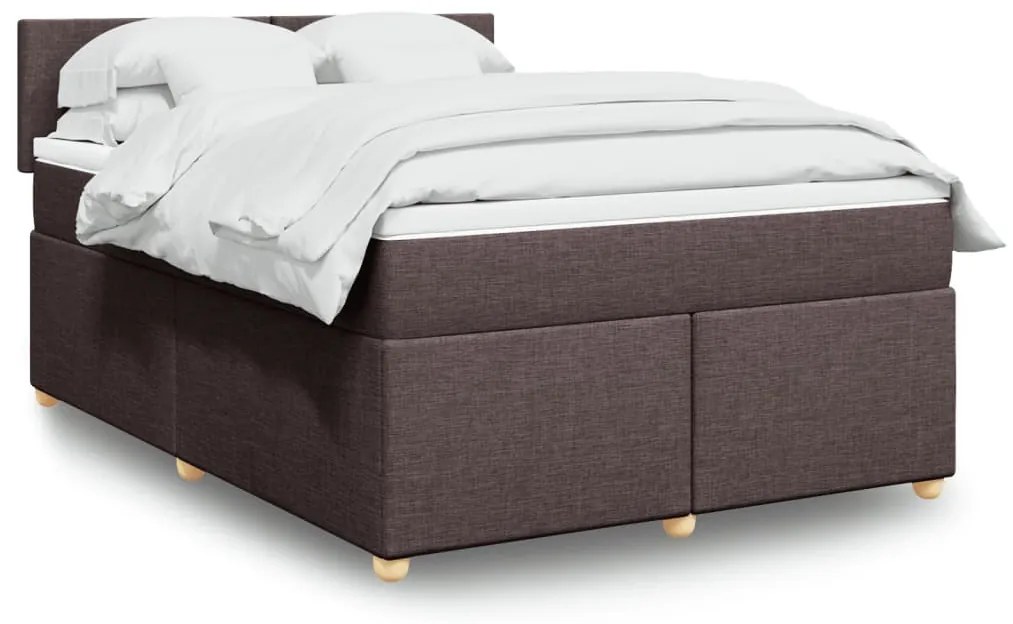Box spring postel s matrací tmavě hnědá 140x200 cm textil 3286699