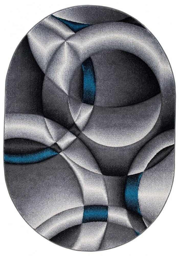 Kusový koberec Circle modrý ovál, Velikosti 120x170cm