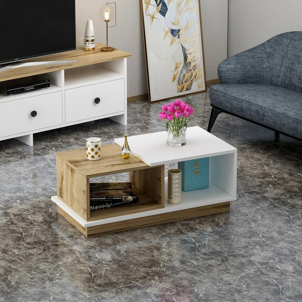 Konferenční stolek Viana White and Oak