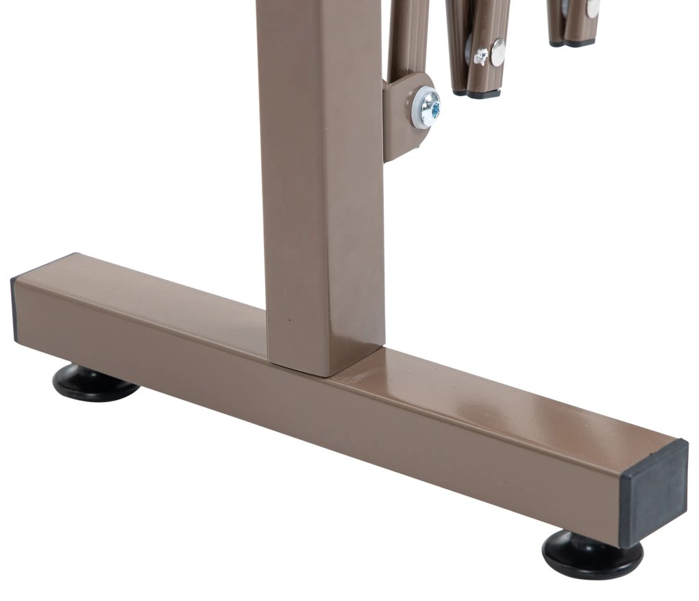 Outsunny nůžková mřížová brána, výsuvná 35-300 cm, ideální pro zahradu, hliník, hnědá, H103,5 cm| Aosom
