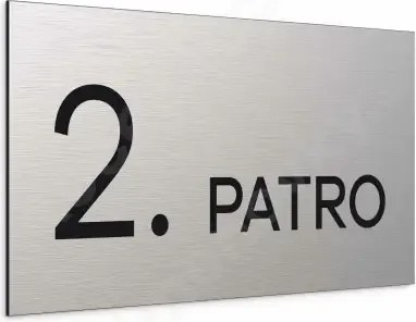 ACCEPT Označení podlaží "2. PATRO" - stříbrná tabulka - černý popis