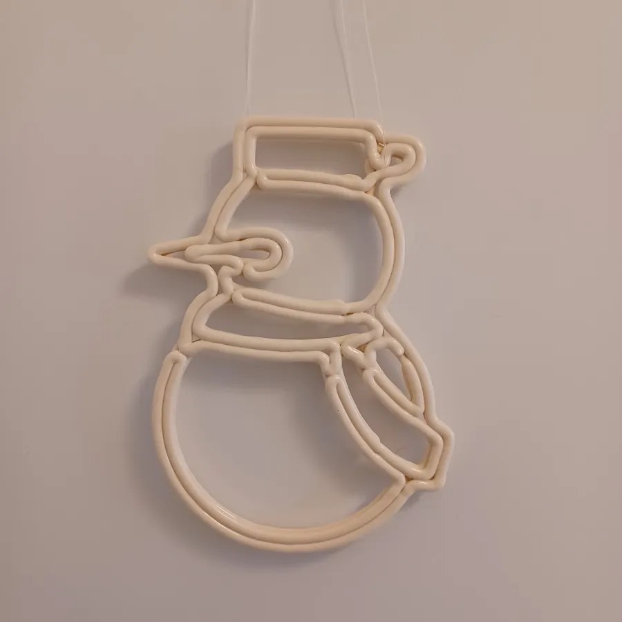 ECOprint vánoční ozdoba sněhulák 30 cm, bílá, 3D tisk, plast, venkovní