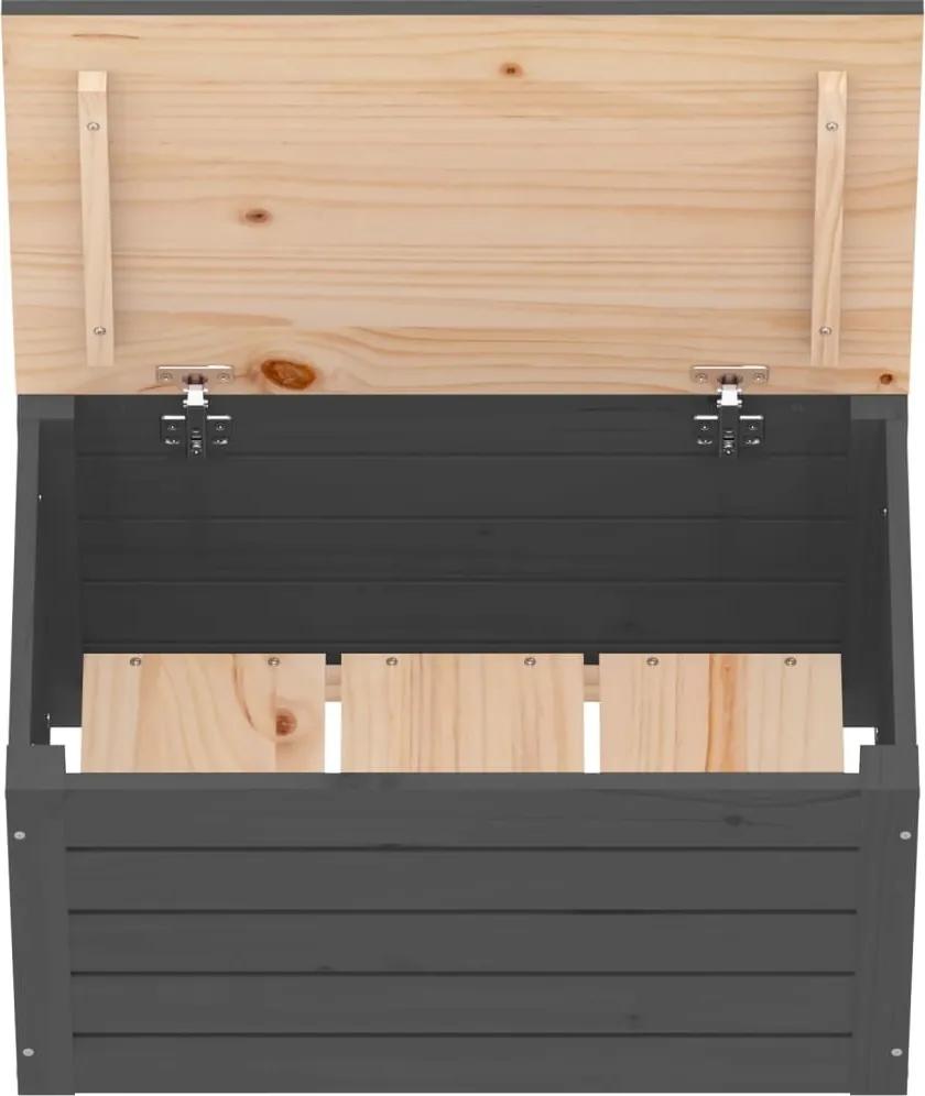 vidaXL Úložný box 59,5x36,5x33 cm masivní borové dřevo [823616] Barva: Šedá
