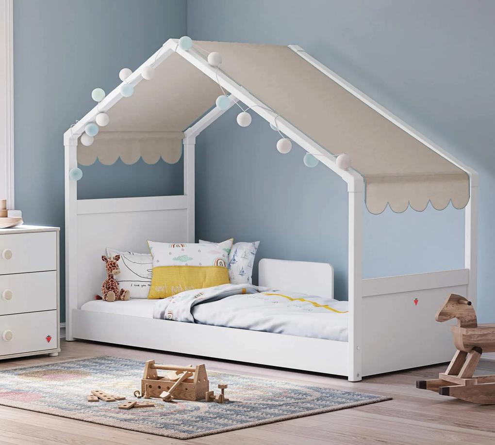 Čilek Dětská postel se stříškou 90x200 cm Montes White zelená