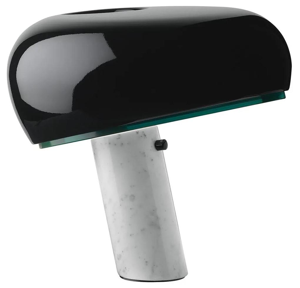Flos F6380030 Snoopy, designová stolní lampa se stmívačem v kombinaci černé a mramoru, 1x105W E27, výška 36,9cm