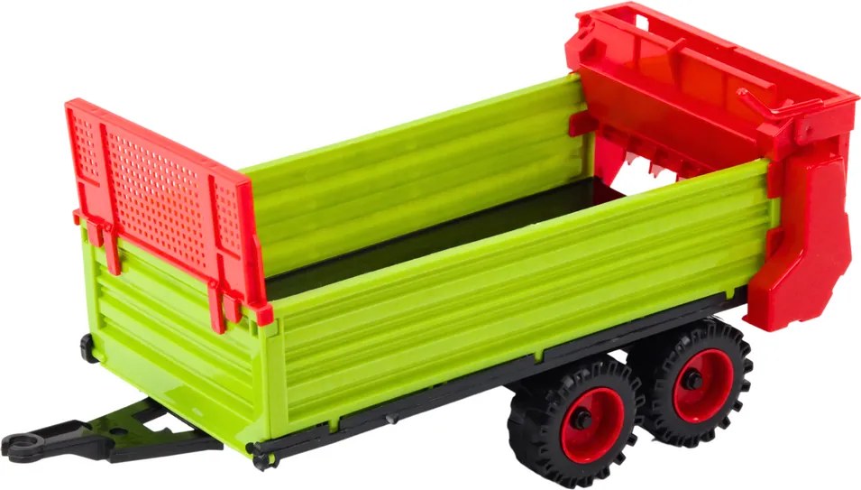 LEAN Toys Traktor s přívěsem – setrvačníkový pohon, otevíratelná kapota a dveře, zelený