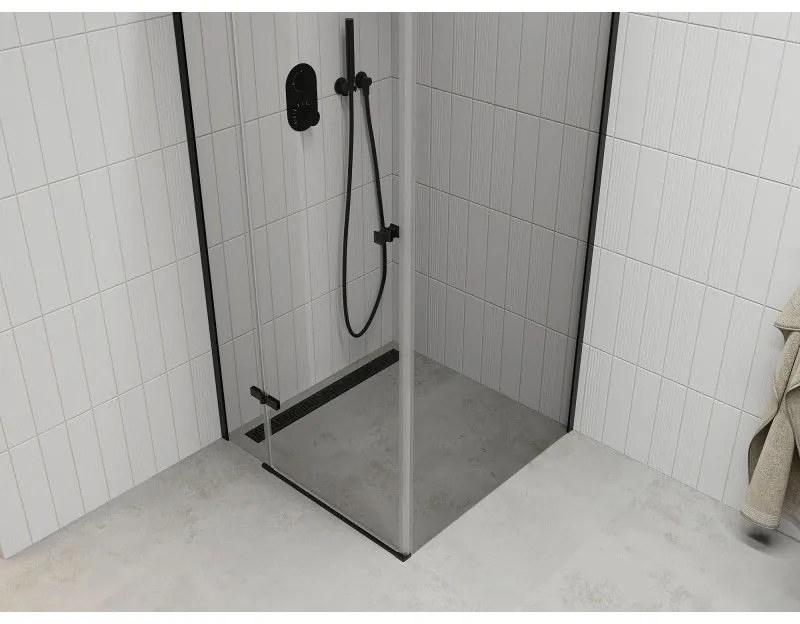 Mexen Roma sprchový kout 70x70cm, 6mm sklo, černý profil-čiré sklo, 854-070-070-70-00