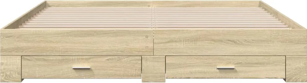 Rám postele se zásuvkami dub sonoma 200x200 cm kompozitní dřevo 3280358