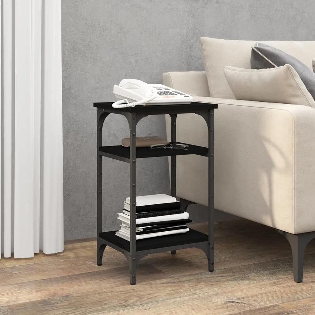 vidaXL Odkládací stolek černý 35 x 30 x 60 cm kompozitní dřevo
