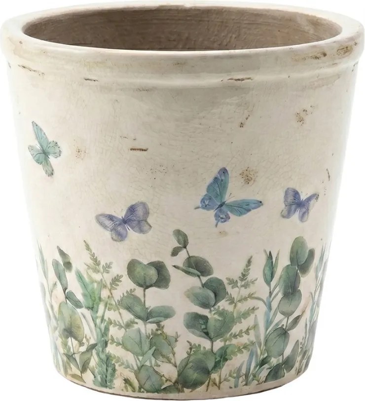 Dekorativní obal na květináč Butterflies Home XL - Ø 21*20 cm