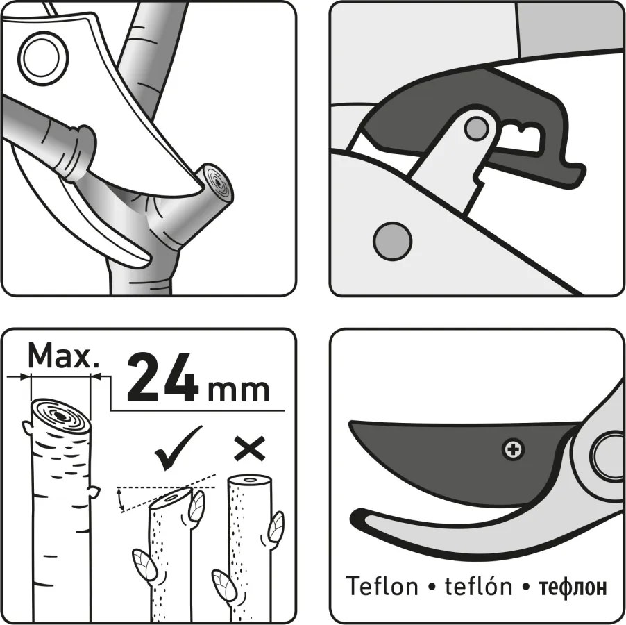 Nůžky zahradnické s rohatkovým převodem, 205mm