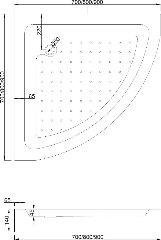 Mexen Rio, čtvrtkruhový sprchový kout s posuvnými dveřmi 80 (dveře) x 80 (dveře) x 190 cm, 5mm sklo námraza, zlatý profil + bílá sprchová vanička RIO, 863-080-080-50-30-4710