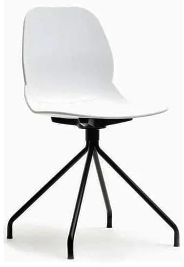 design4life Jídelní židle SWEN Bílá - kovová podnož