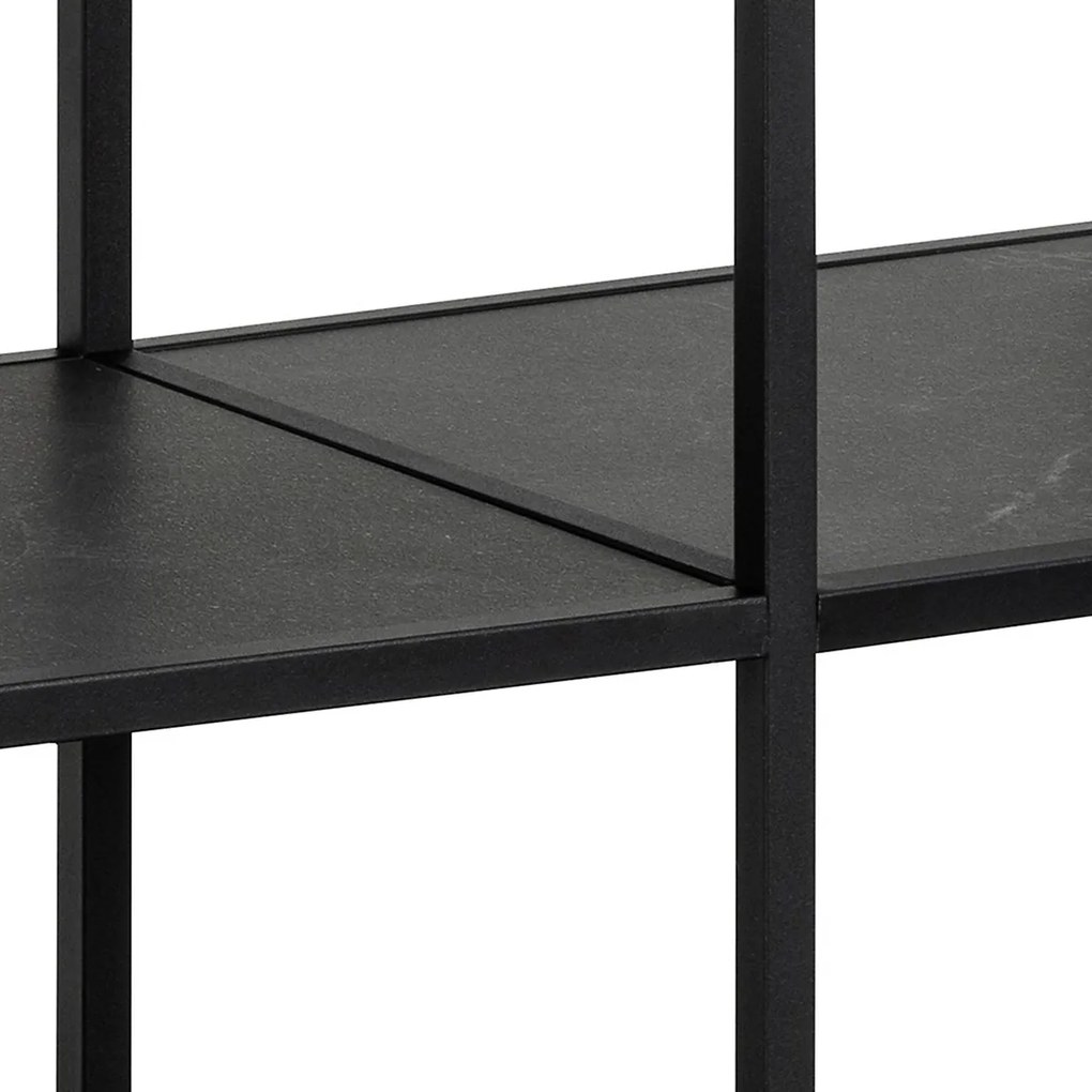 Knihovna Strington 120 cm mramorově černá