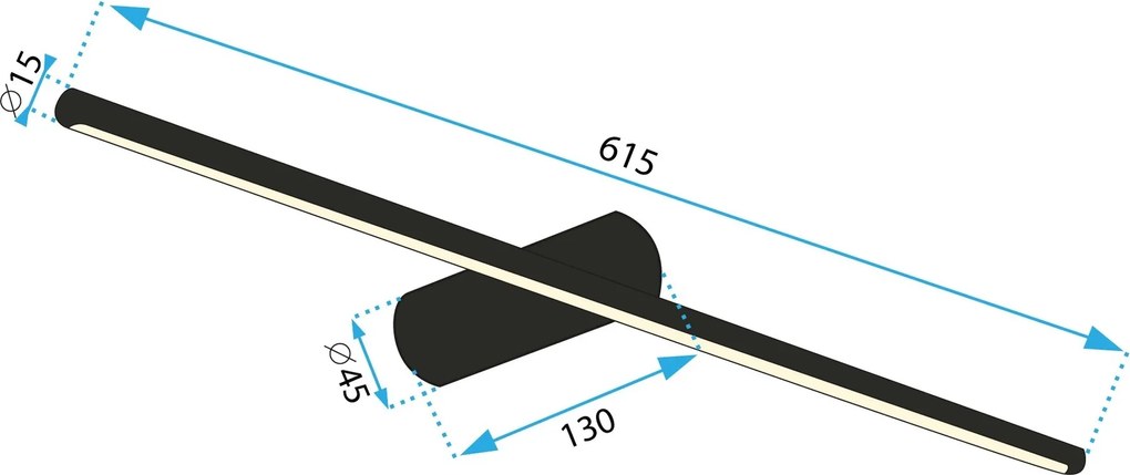 Koupelnové LED svítidlo APP1348-W 61,5 cm temně zlaté/neutrální bílá