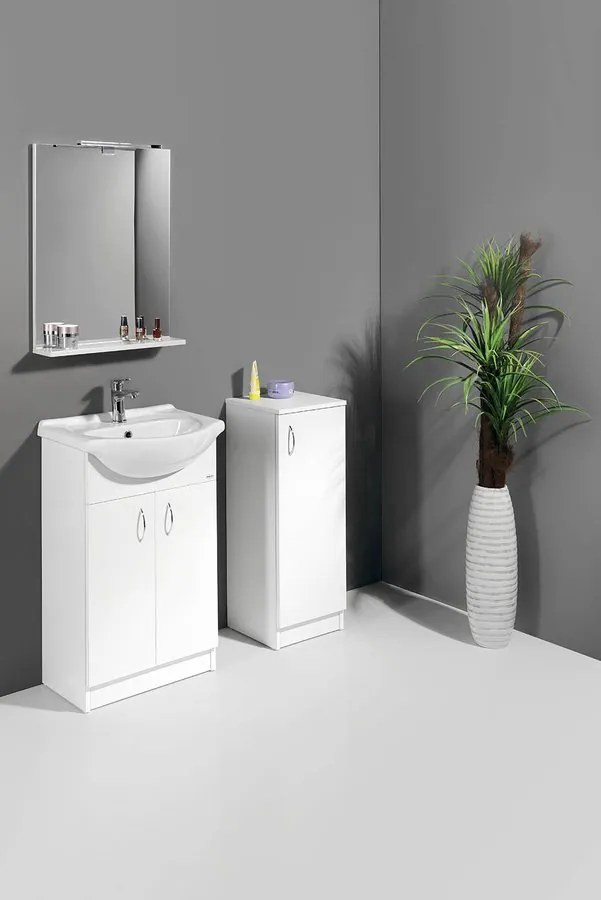 Aqualine Simplex Eco - Skříňka, 30x86x30 cm, bílá matná, SIME340